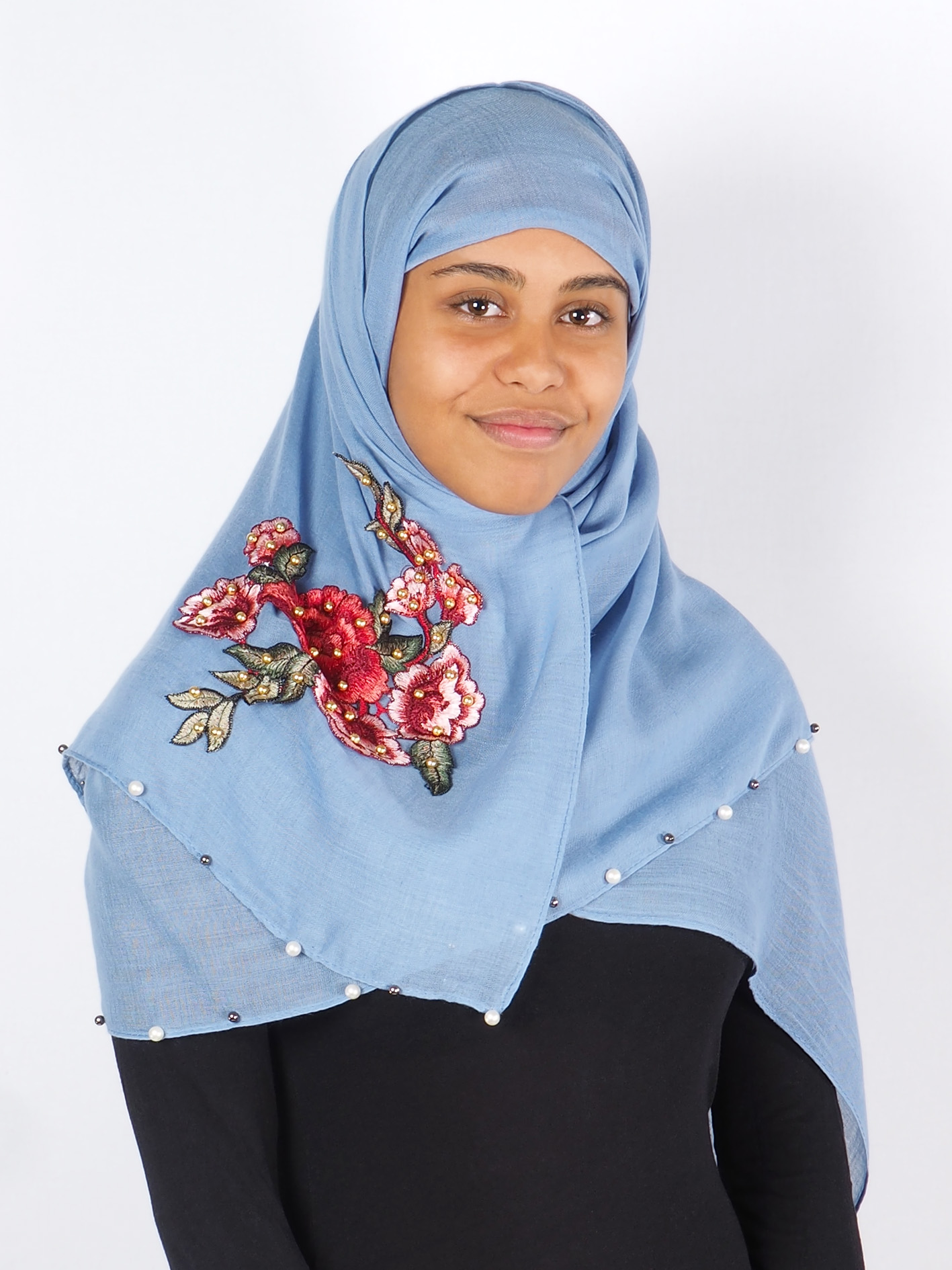 Kopftuch / Schal online kaufen - indisches Tuch mit Rosenapplikation ...